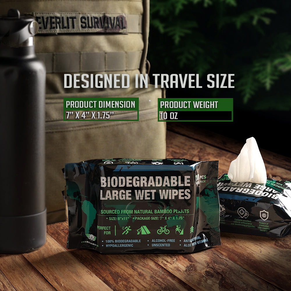 BIODEGRADABLE LARGE WET WIPE - 3 PACK